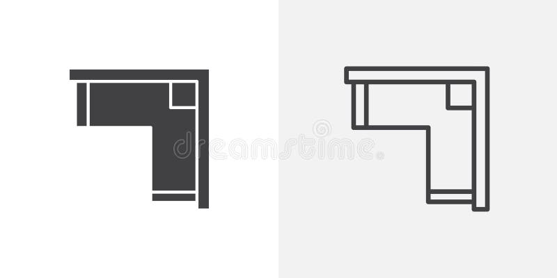 Corner Sofa Thin Line Vector Icon Set Stock Vector - Illustration of ...