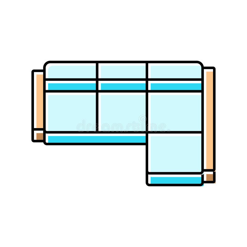 Corner Sofa Top View Color Icon Vector Illustration Stock Illustration ...