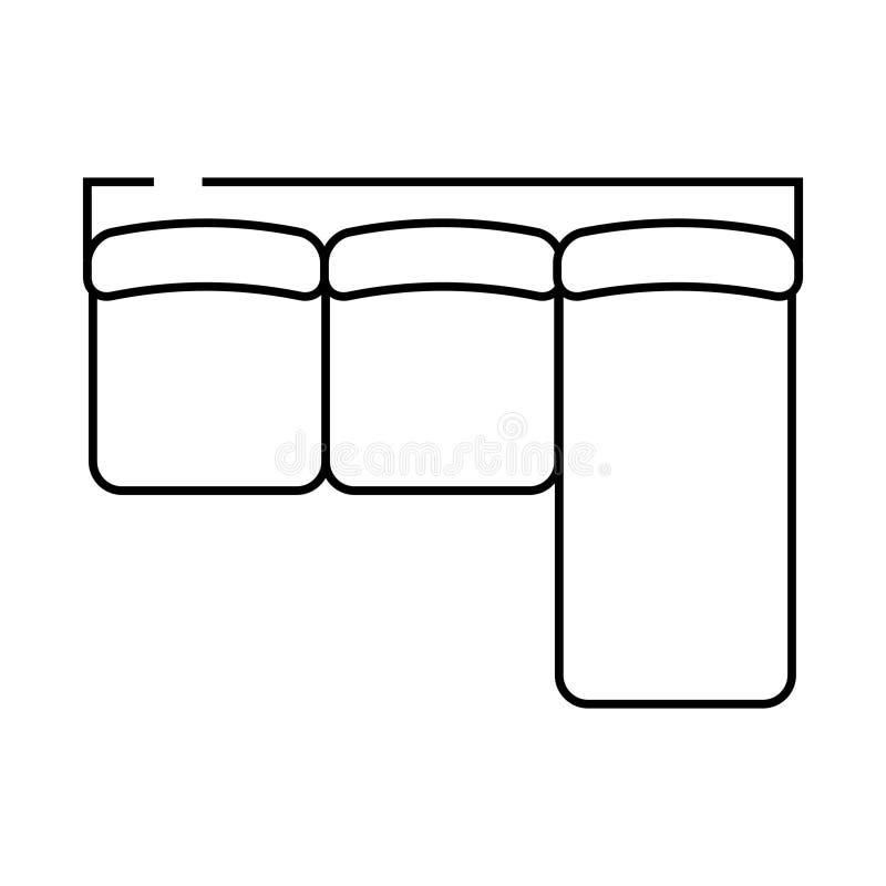 Corner Sofa Top View Line Icon Vector Illustration Stock Vector ... Corner Sofa Top View Line Icon Vector Illustration Stock Vector ...