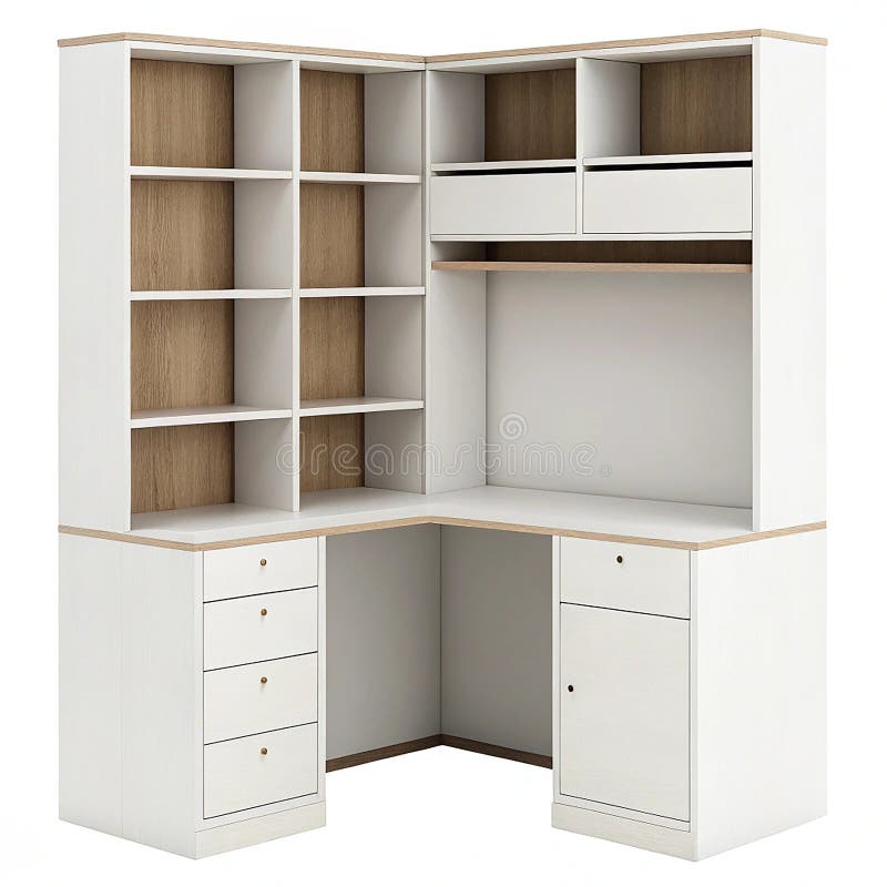 Corner Study Unit White Background Stock Illustration - Illustration of ...