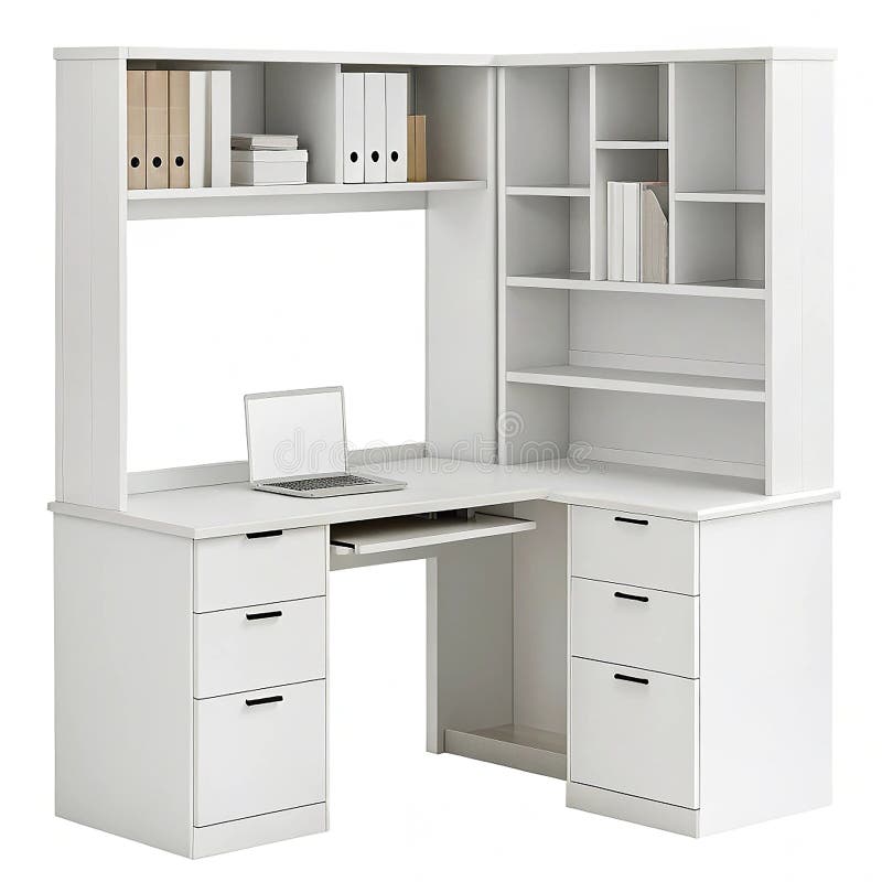 Corner Study Unit White Background Stock Illustration - Illustration of ...