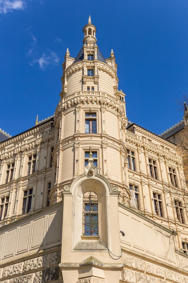 Corner Tower of the Historic Castle in Schwerin Stock Image - Image of ...