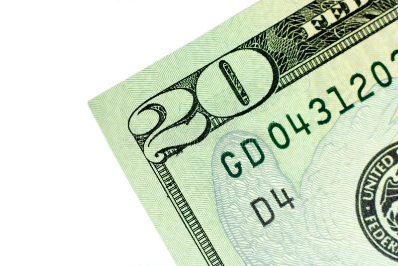 Corner of Twenty Dollar Bill Stock Image - Image of tourism, closeup ...