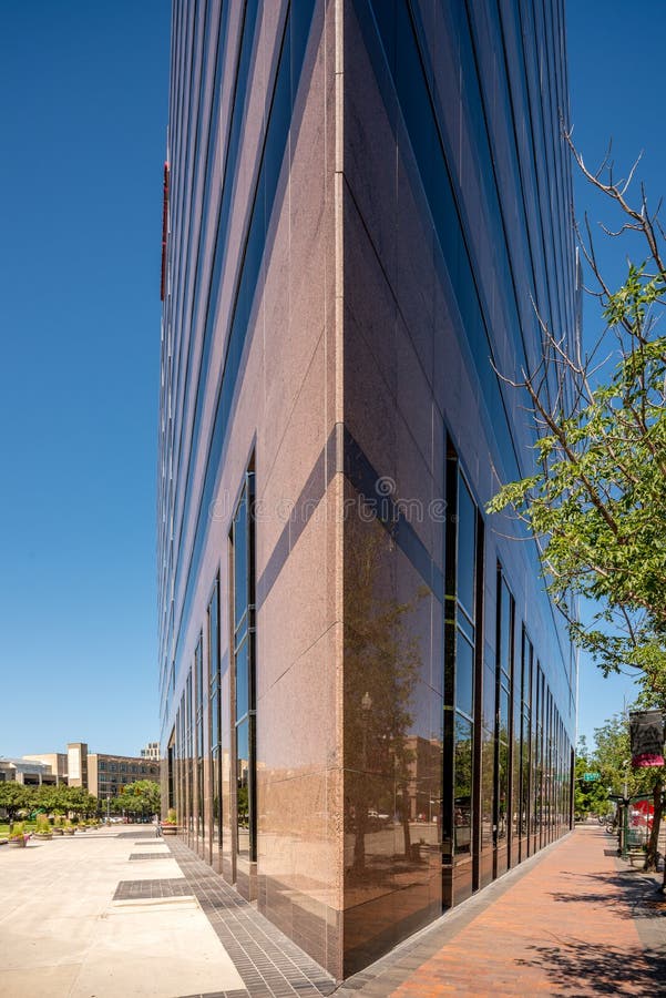 Corner of a Unique Triangle Building and Sidewalk Stock Image - Image ...