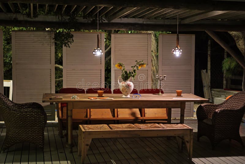 Corner of the Veranda Suitable for Dining and Relaxing Stock Photo ...