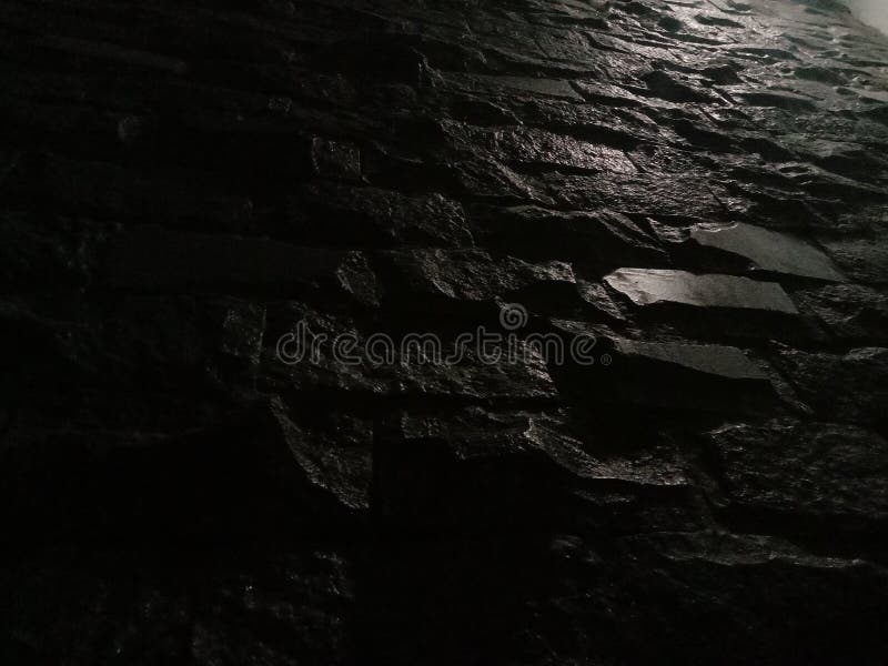 Corner View with Dim Light Natural Stone Wall Texture Stock Image ...