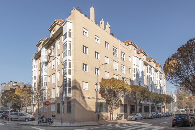 Corner View Facade of a New Urban Residential Building Stock Photo ...
