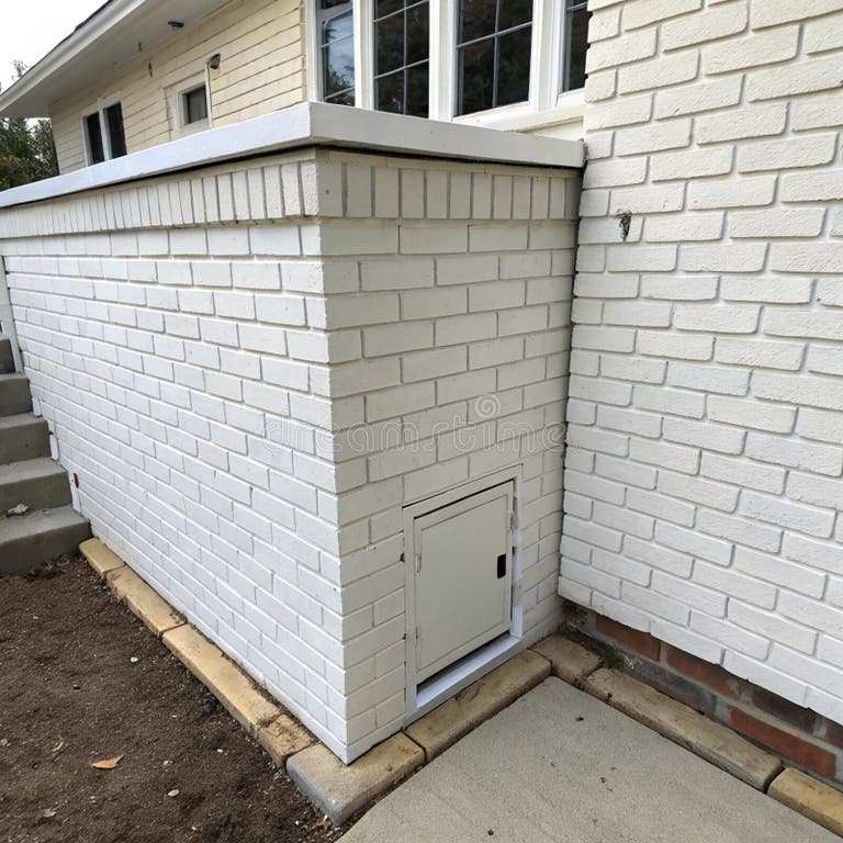 At the Corner of the Wall in the House, White Brick Cladding Was Made ...