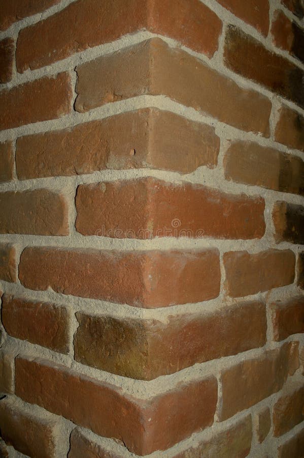 Corner Wall with Rough Bricks Stock Photo - Image of design, block ...