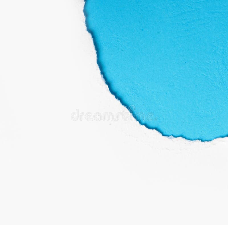 Corner White Torn Paper with Blue Background Stock Image - Image of ...