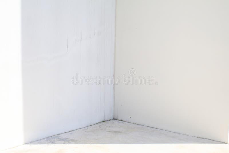 Corner of White Wall. Minimalistic Empty Studio Room Background for ...