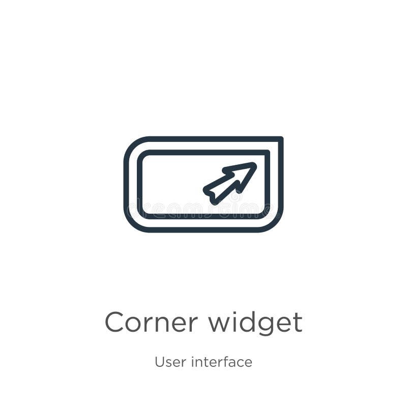 Corner Widget Outline Vector Icon. Thin Line Black Corner Widget Icon ...