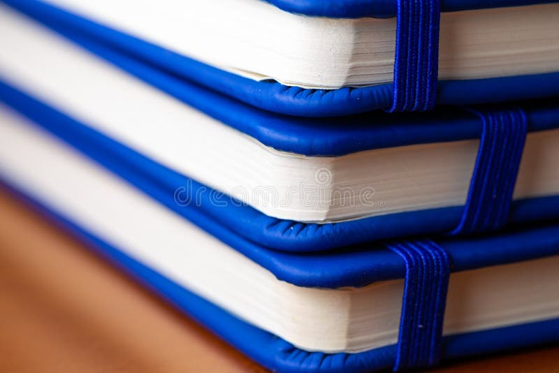 Close Up for Blue Paper Note Book Stock Photo - Image of school ...