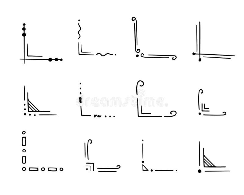 Corners Hand-drawn Set.Decorative Monograms, Calligraphic Borders.Page ...
