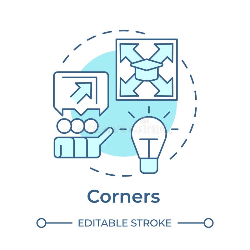 Corners Soft Blue Concept Icon Stock Vector - Illustration of outline ...