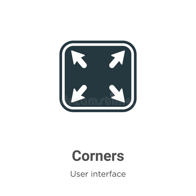 Corners Vector Icon on White Background. Flat Vector Corners Icon ...