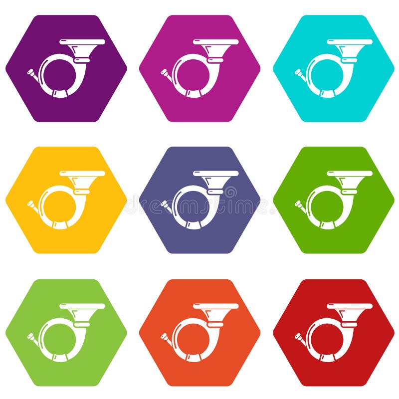 Cornet icons set 9 vector stock vector. Illustration of element - 119613166