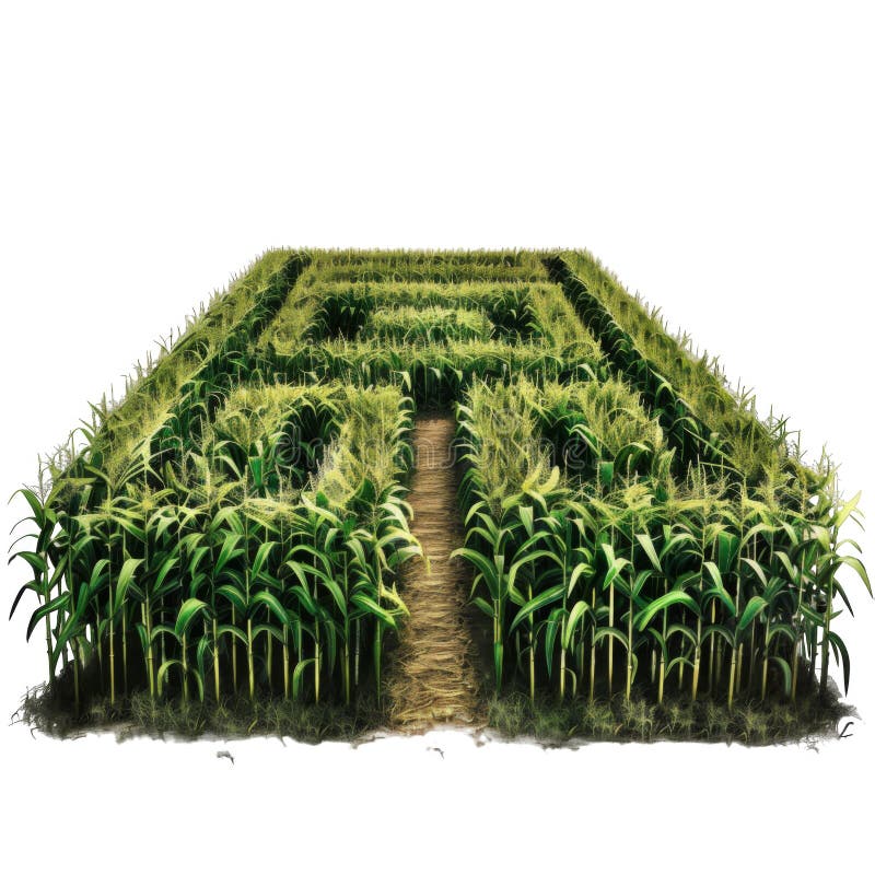 A Cornfield Maze with a Dirt Path Leading To the Center Stock Photo ...