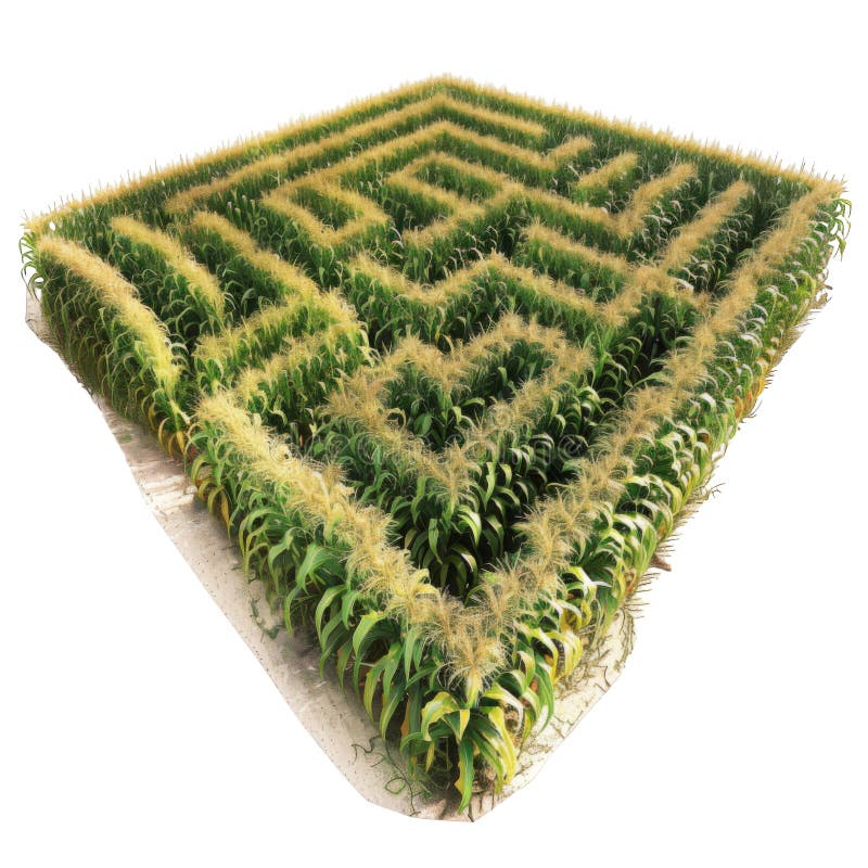 A Cornfield Maze Pattern in a Field Stock Image - Illustration of field ...