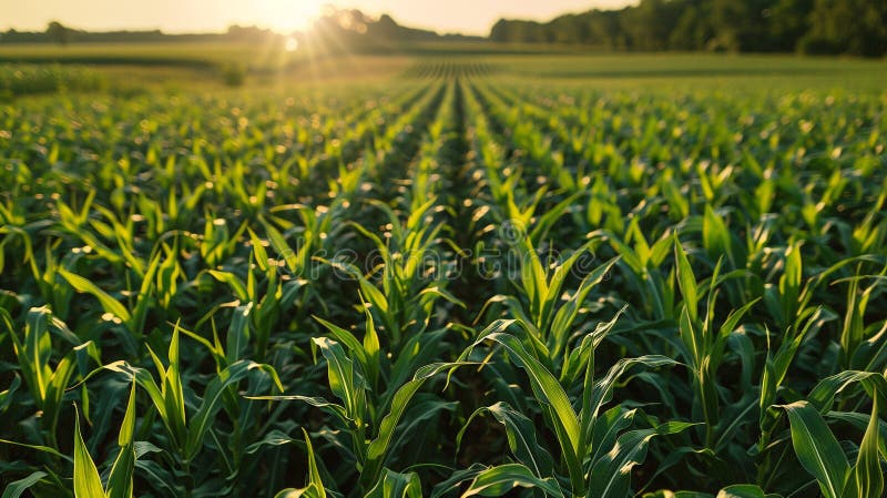 Cornfield Top View with Corn Cob on Farm , Generated AI Stock Image ...
