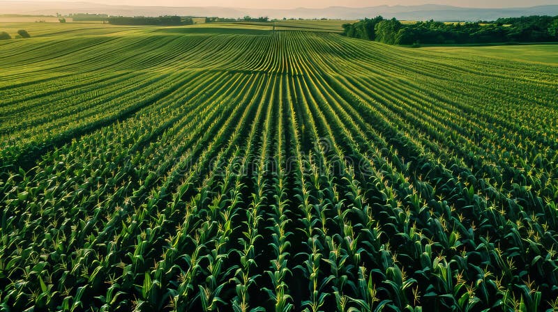 Cornfield Top View with Corn Cob on Farm , Generated AI Stock Image ...