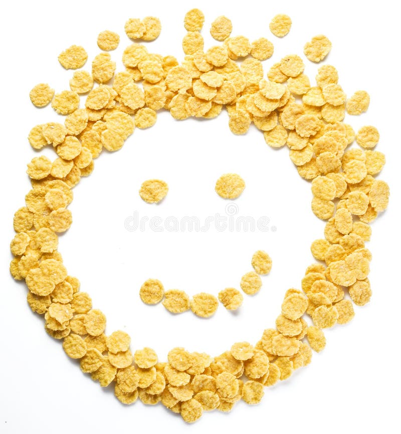 Cornflakes Arranged As Smiley Face. Stock Photo - Image of face ...