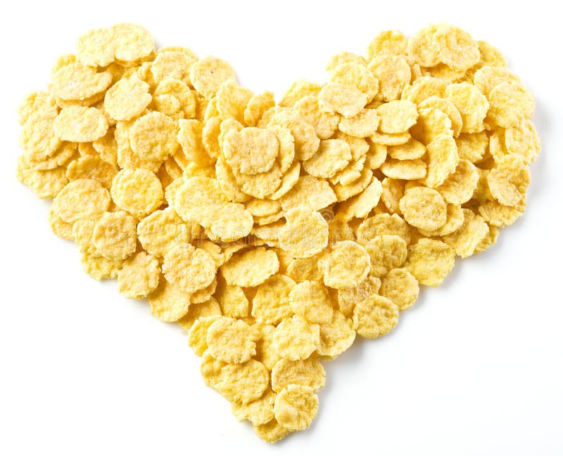 Cornflakes Arranged in the Shape of Heart. Stock Photo - Image of shape ...