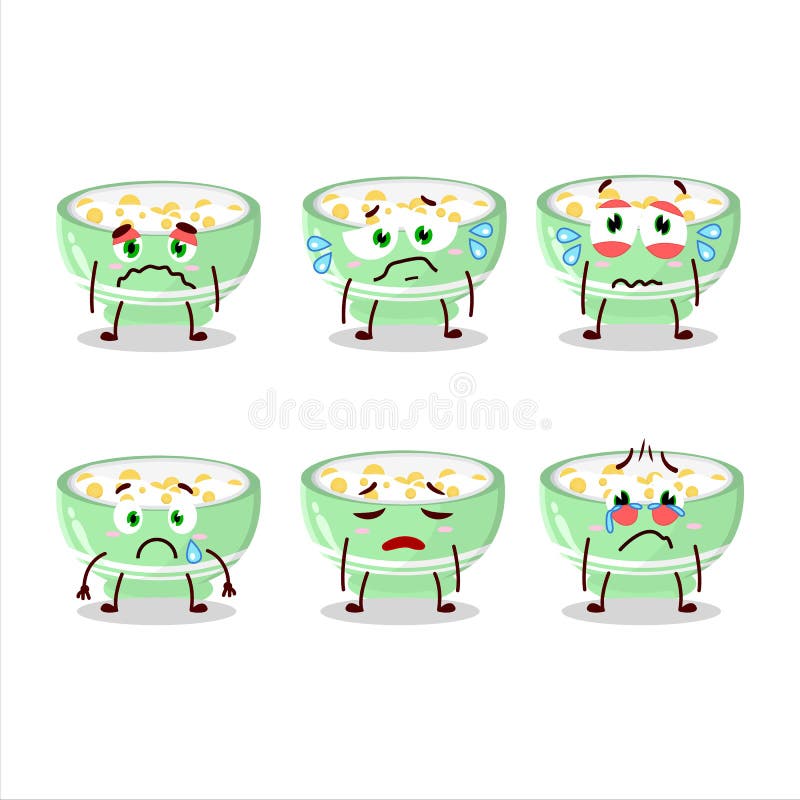 Cornflakes Cartoon in Character with Sad Expression Stock Vector ...