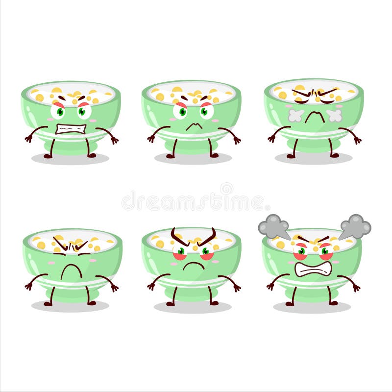 Cornflakes Cartoon Character with Various Angry Expressions Stock ...