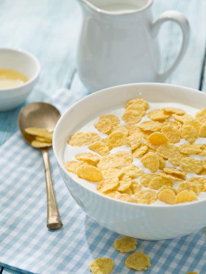 Cornflakes Cereal and Milk. Stock Image - Image of meal, healthy: 60744507