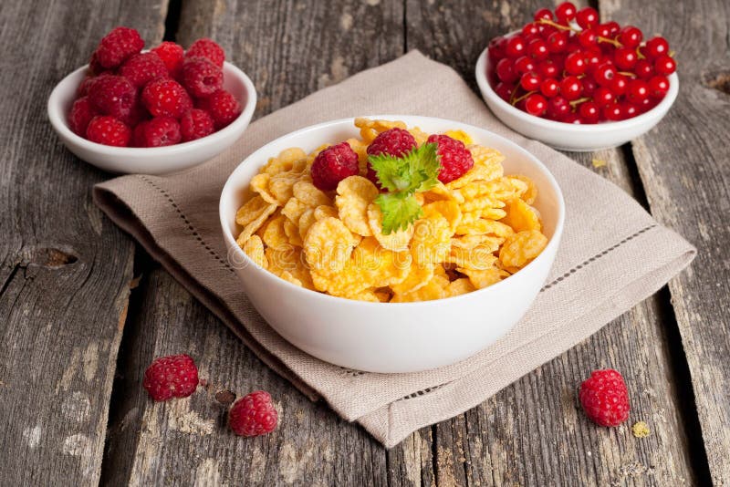 Cornflakes and Different Berries Stock Image - Image of currant ...