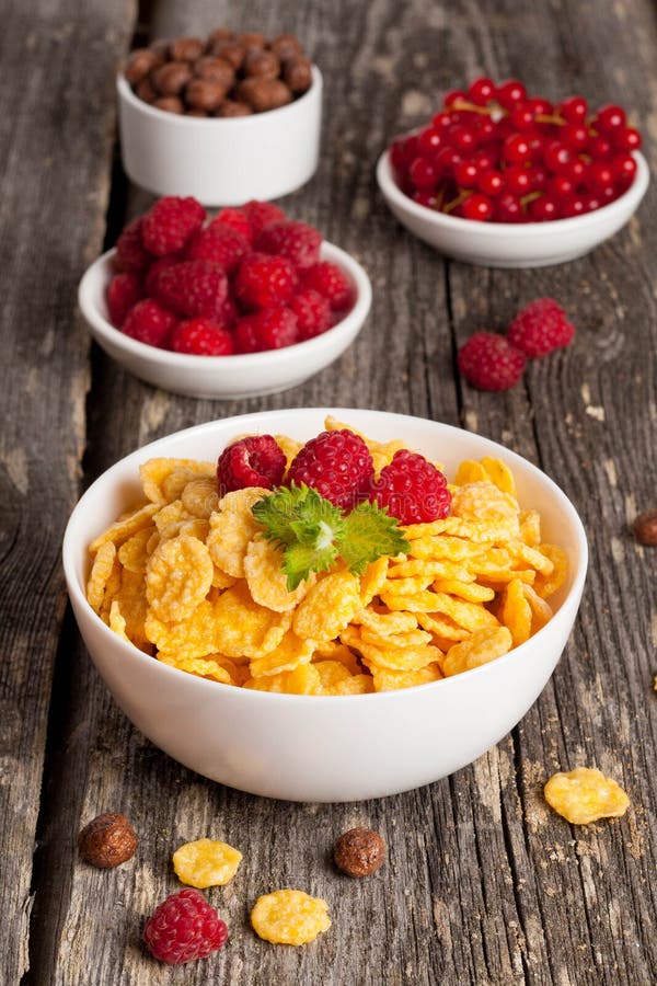 Cornflakes and Different Berries Stock Image - Image of fruit, diet ...