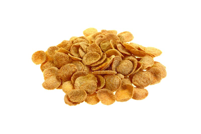 Cornflakes Isolated on White Background. Stock Photo - Image of ...