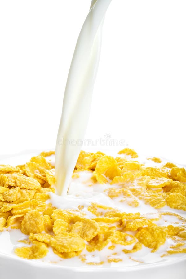 Cornflakes with Milk for Breakfast Stock Image - Image of diet, full ...