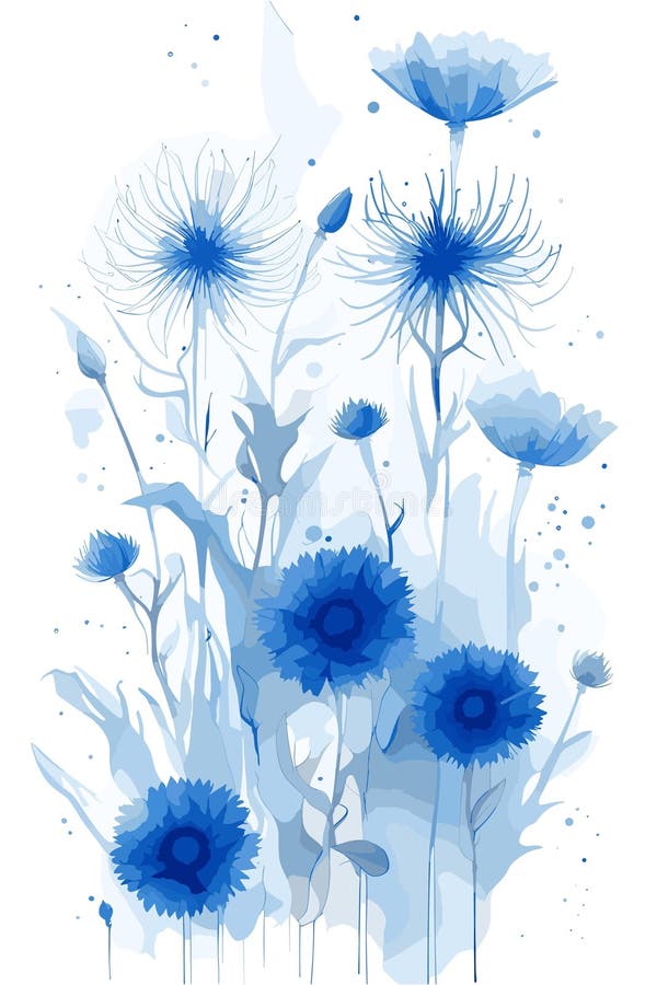 Cornflower Drawing Cartoon Artwork Vector Ai Generated Stock Vector ...