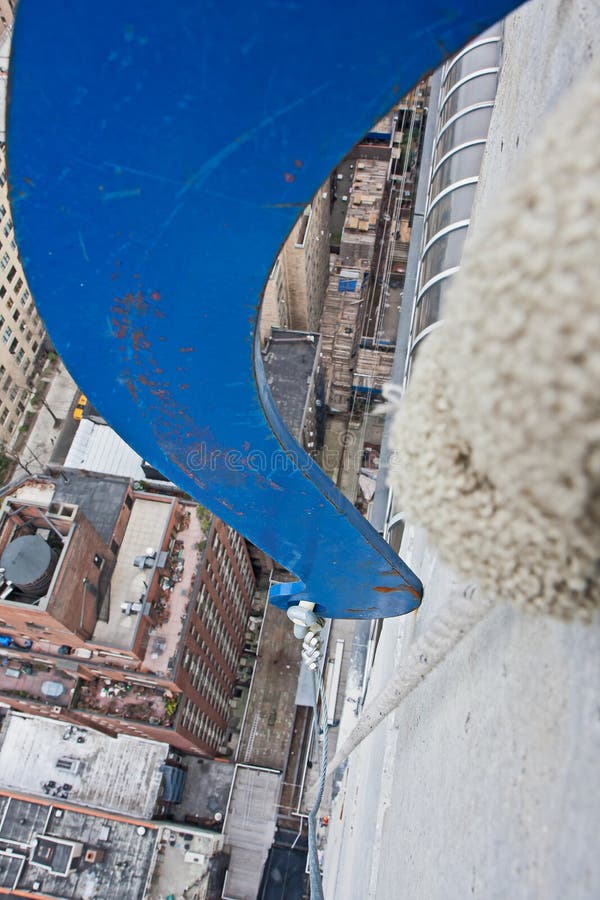 Cornice Hook Hanging on the Parapet Wall. Stock Photo - Image of frame ...