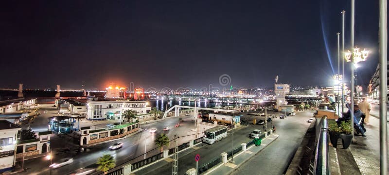 The Corniche of Algiers and the Port at Night Editorial Image - Image ...