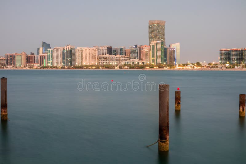Corniche Beach in Abu Dhabi, UAE Stock Photo - Image of modern, arab ...