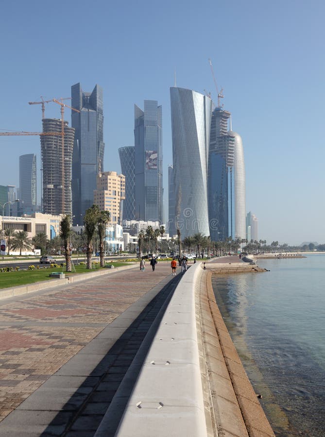 The Corniche, Doha, Qatar stock photo. Image of modern - 9962270