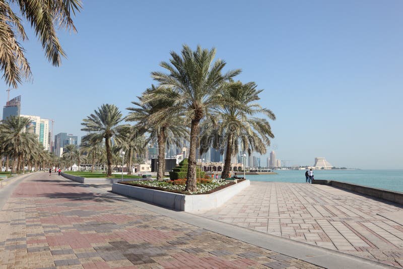 Corniche in Doha, Qatar, Middle East Editorial Photo - Image of ...