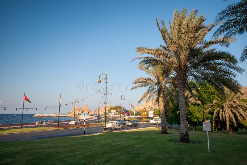 Corniche Mutrah Muscat editorial stock image. Image of road - 184054809