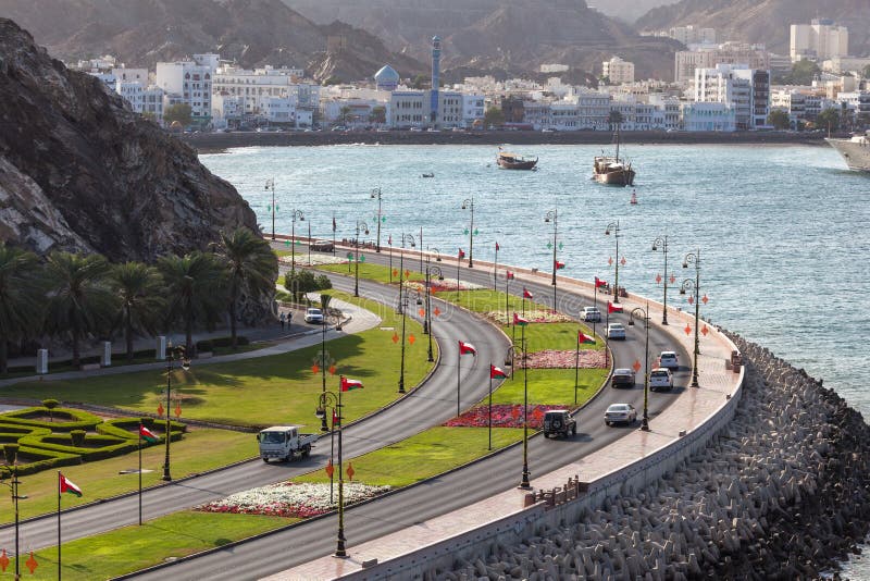 Corniche in Muttrah, Oman stock photo. Image of town - 67166580