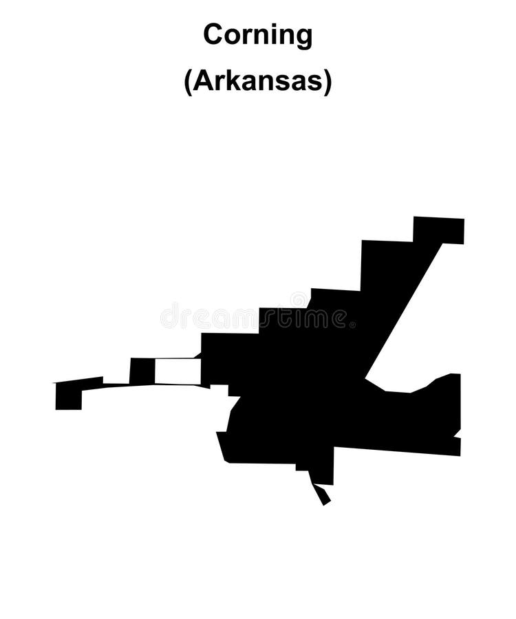 Corning outline map stock vector. Illustration of city - 385905546