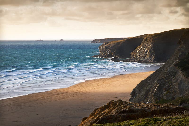 Cornish Coast Near Newquay, Cornwall, England Stock Photo - Image of ...