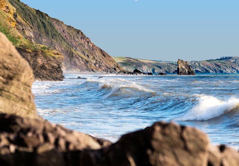 Rough coast of Cornwall stock photo. Image of winter - 123257318