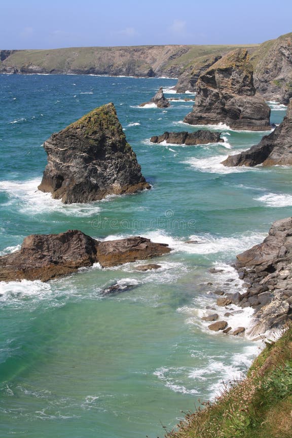 Cornish Coastline stock photo. Image of rock, ocean, water - 98203674