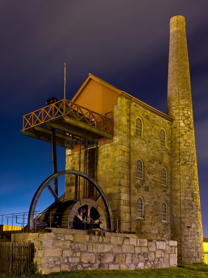 Cornish Engine house stock image. Image of cornwall, night - 20035139