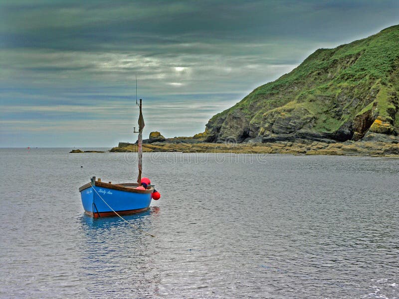 Cornish Fishing Boat stock image. Image of cove, clouds - 1241203