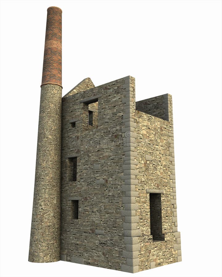 Cornish Mine Engine House stock illustration. Illustration of cornish ...