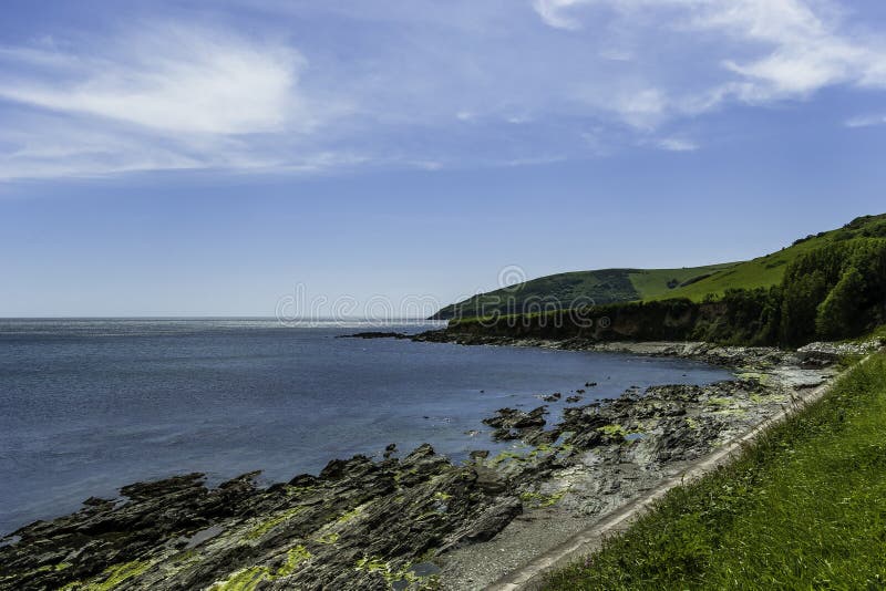 Cornish ocean stock image. Image of clouds, scenic, green - 100925907